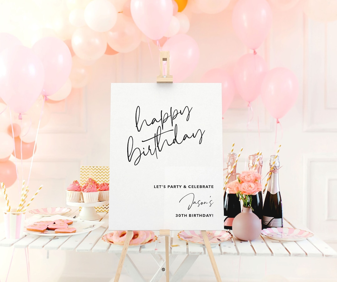 Welcome Birthday Party Sign, Decoration for Birthdays, Acrylic Signage ...