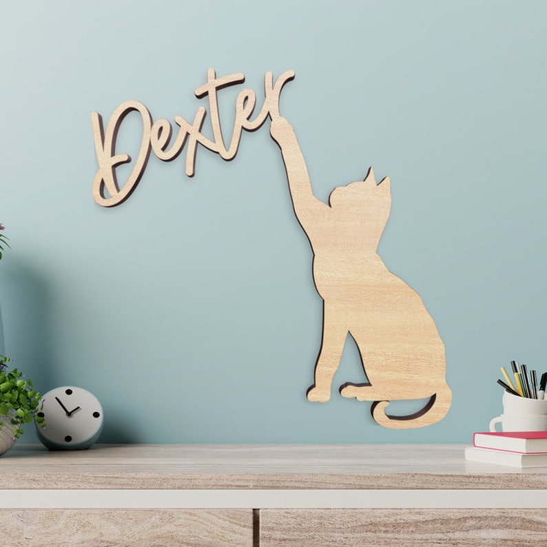 Signo de nombre de gato Signo de nombre de mascota | Etsy