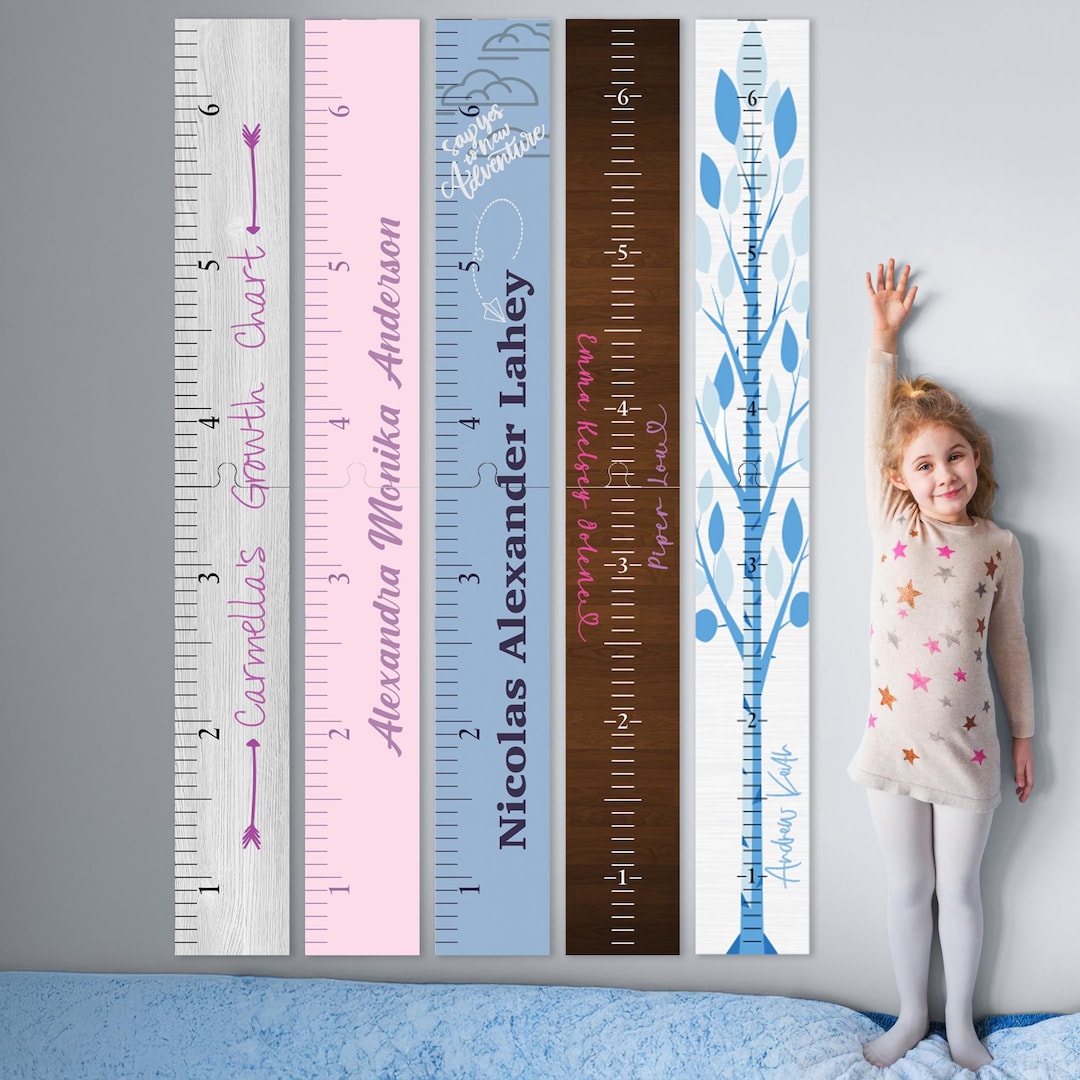 Ruler Growth Chart, Kids Height Measuring Stick, Personalized Nursery ...