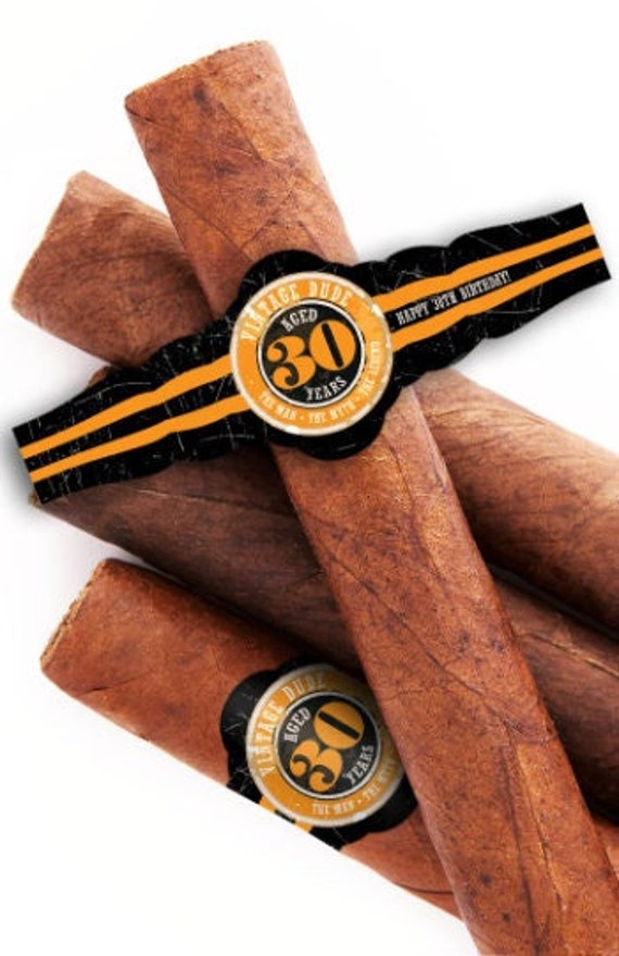 30th Birthday Custom Cigar Bands - Aged to perfection - Male Birthday ...