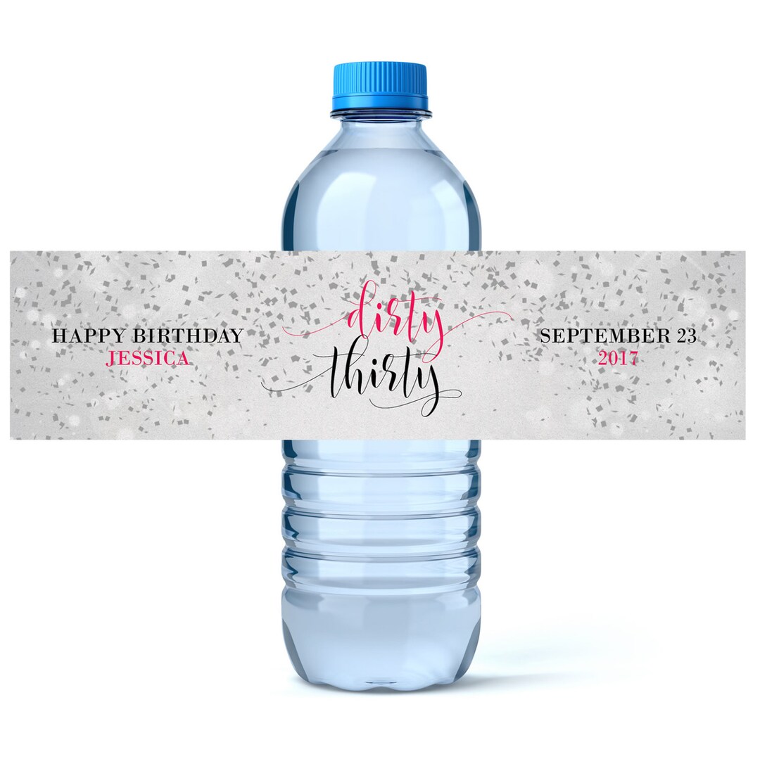 Custom Water Labels Birthday Water Label Milestone Birthday 30th ...