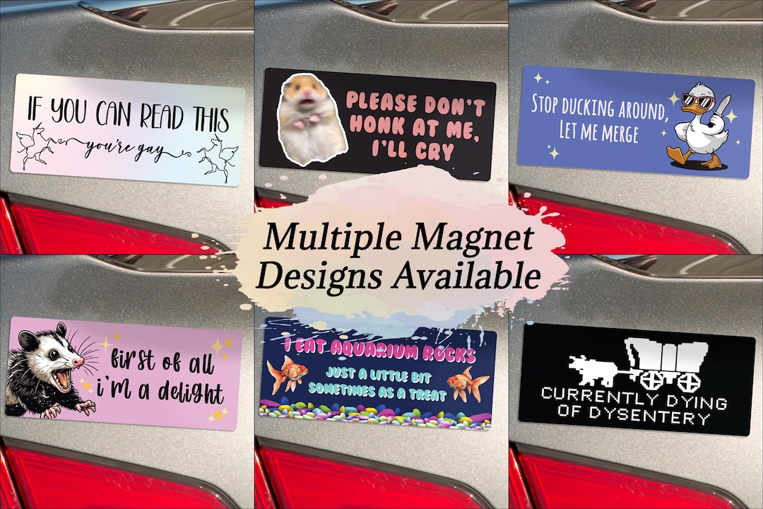 Funny Magnetic Bumper Sticker, Meme Car Magnet, Eat Aquarium Rocks, Gen ...