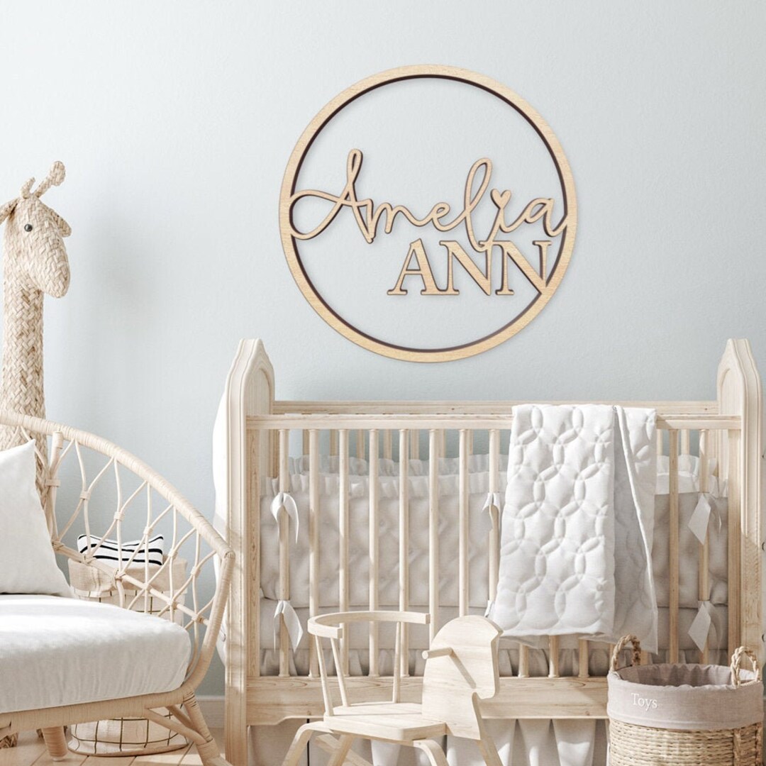 Nursery Over Crib Decor, Wood Name Sign, Personalized Baby Room ...