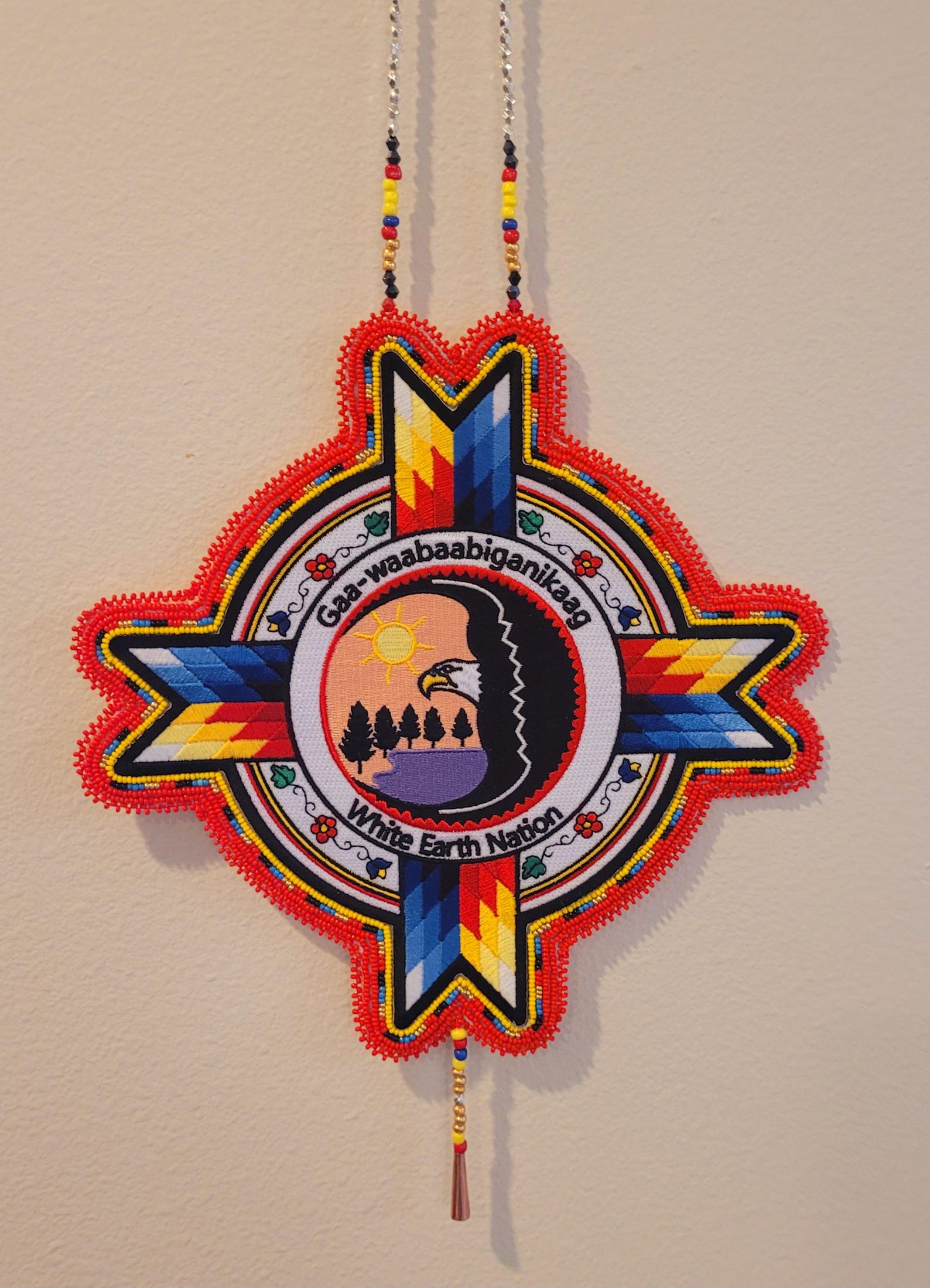 Native American Ojibwe Style MONSTER Medallion, LARGE SIZE 8X8. Pow Wow ...
