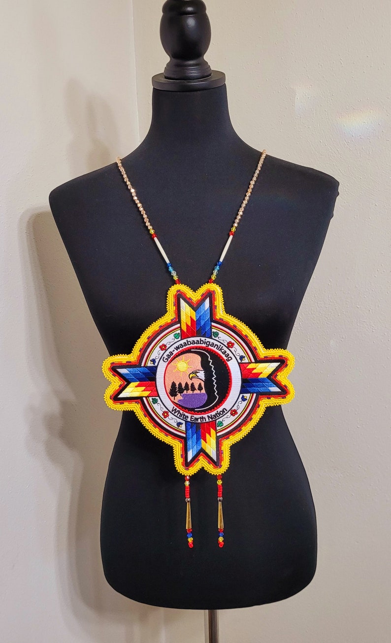 Native American Ojibwe Style MONSTER Medallion, LARGE SIZE 8X8. Pow Wow ...