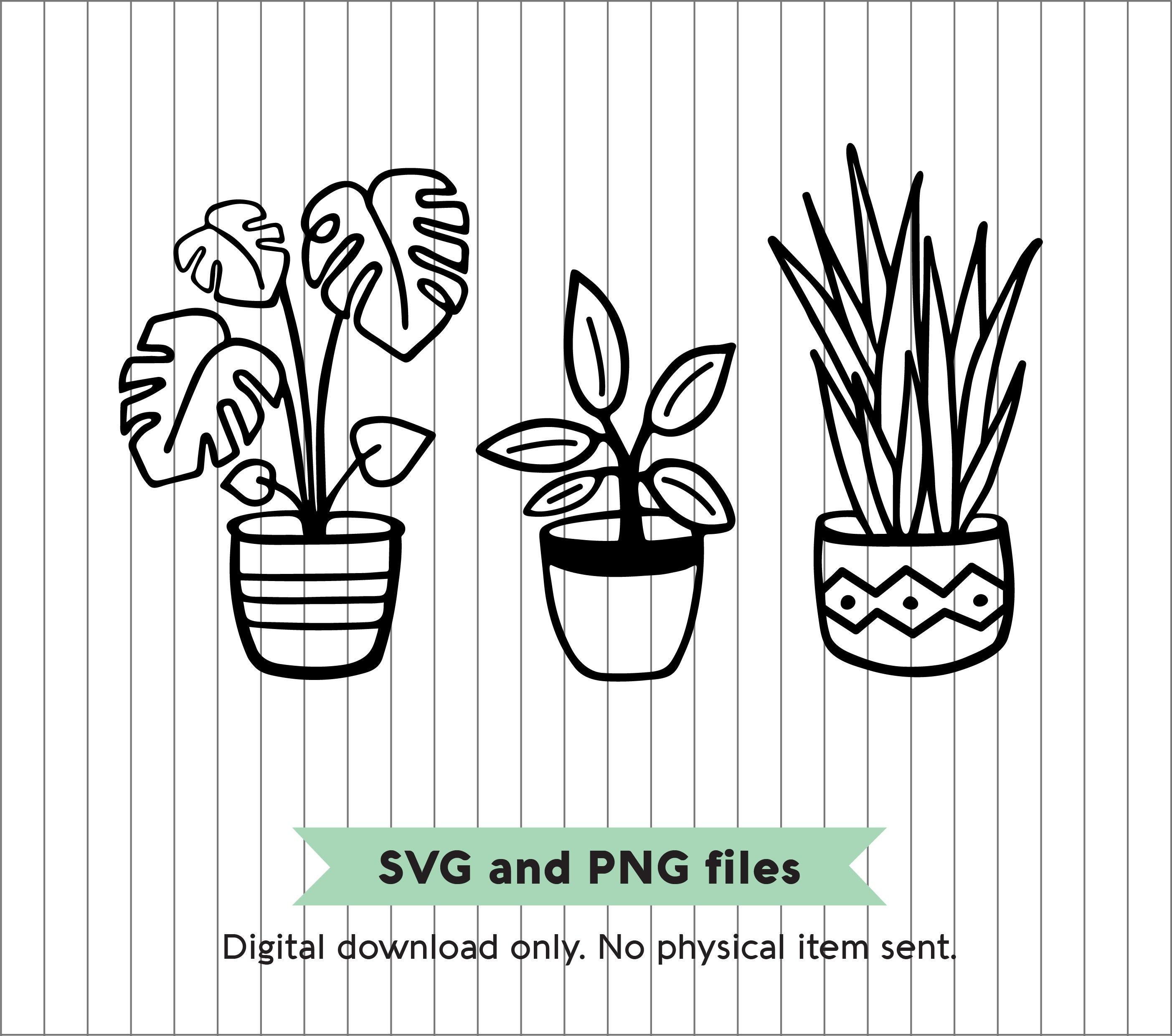 Potted Plants - SVG and PNG Digital Files - Etsy