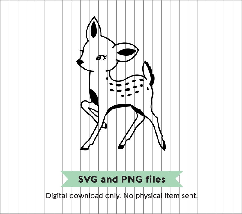 Vintage Style Fawn - SVG and PNG Digital Files - Etsy