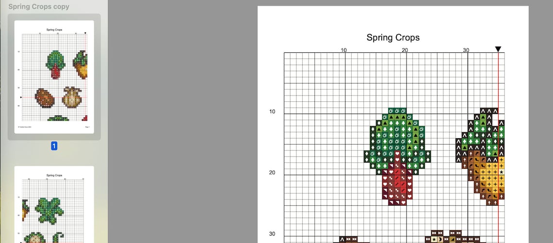 Stardew Valley Spring Crops Bundle Digital Cross Stitch Pattern - Etsy