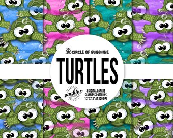 Turtle Digital Seamless Pattern - Etsy