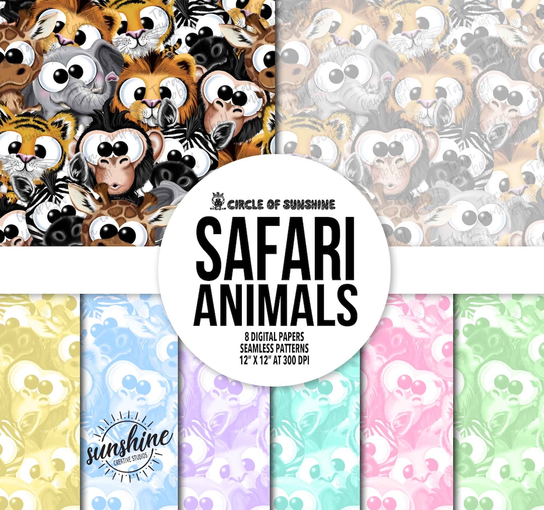 Seamless Animal Paper | Safari Pattern | Digital Paper | Crafting ...