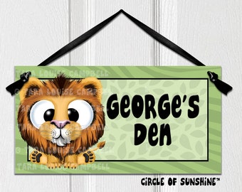 Tiger Door Sign Green Safari Jungle Animals Home Decor | Etsy