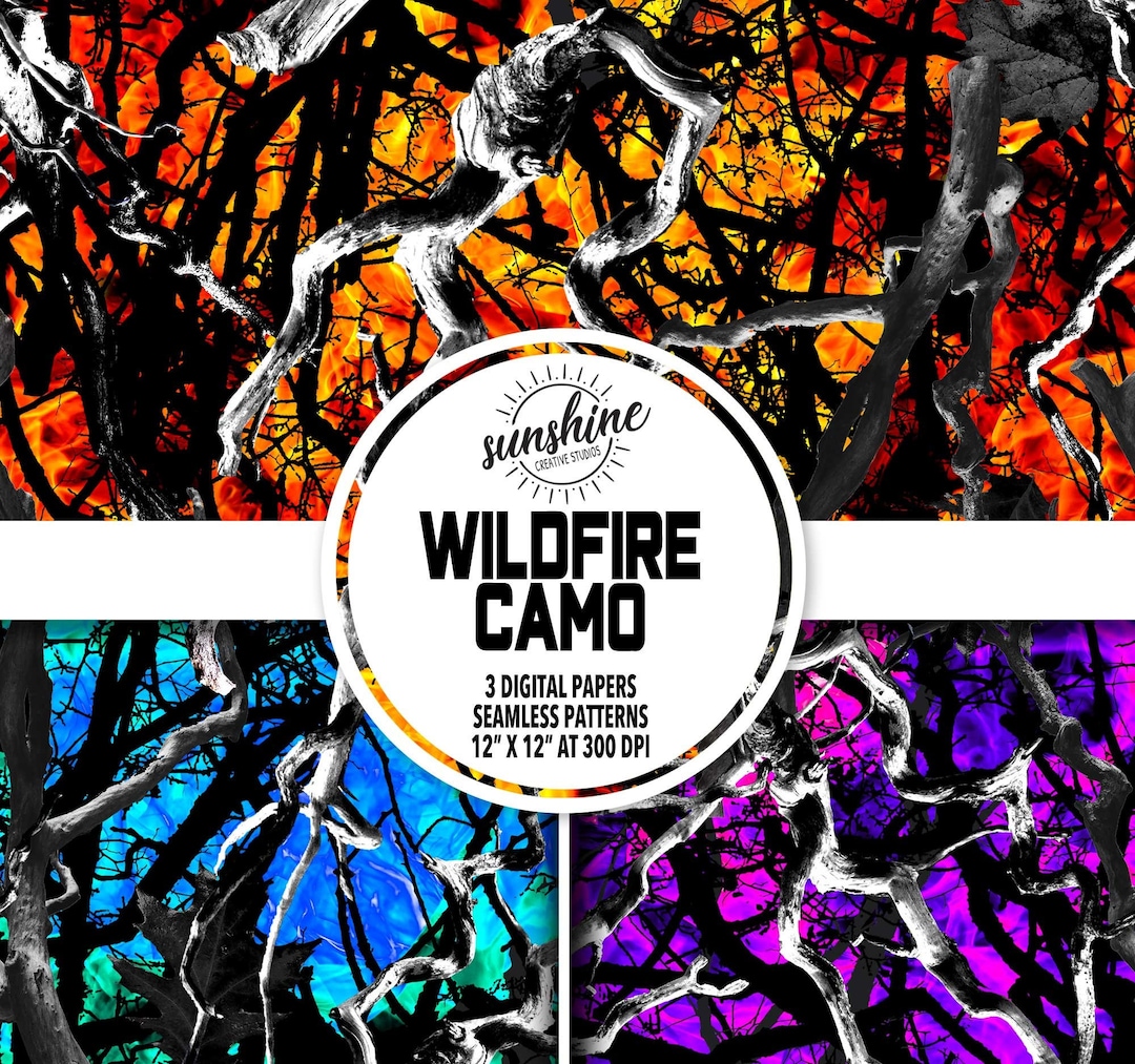 WILDFIRE CAMO Pattern | FIRE Camo Paper | Seamless Pattern | Digital ...