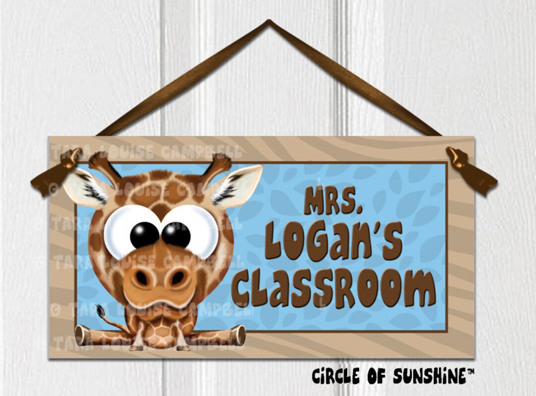 Door Sign, Giraffe, Safari Jungle Animals, Home Decor, Office Decor ...
