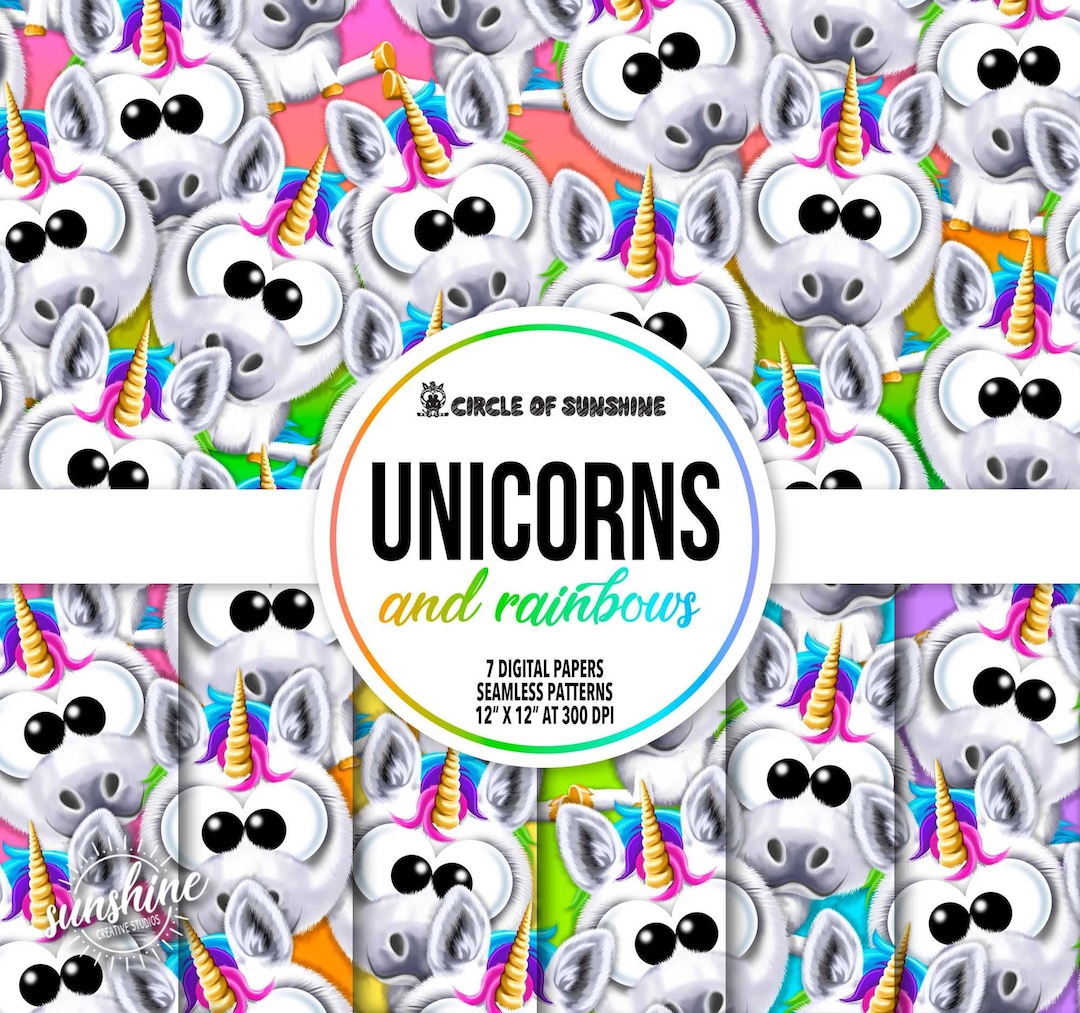 UNICORN DIGITAL PAPER Commercial Use Unicorn Seamless Pattern Instant ...