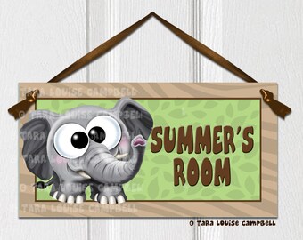 Tiger Door Sign Green Safari Jungle Animals Home Decor | Etsy