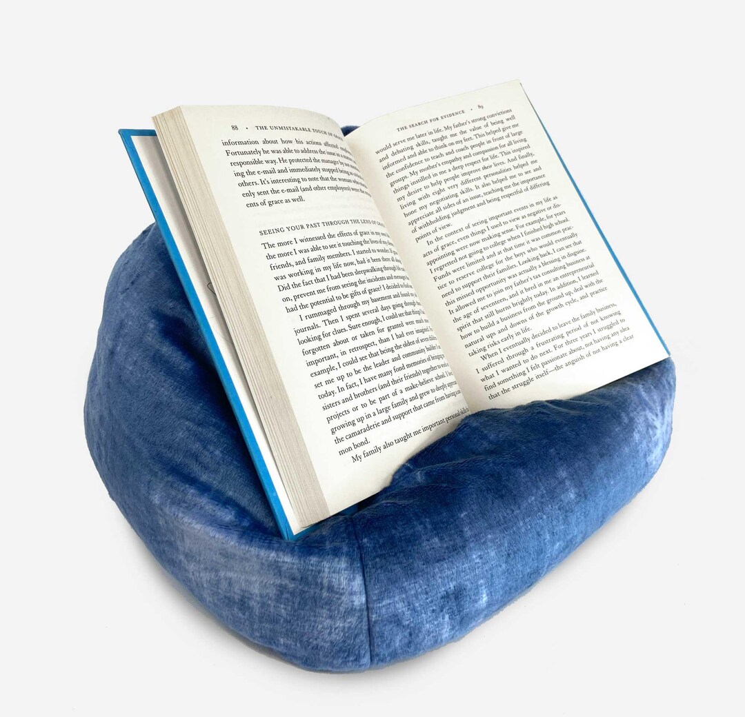 BLUE DENIM iPad Pouf, Tablet Pouf, Book Pouf, Bean Bag Pillow for Book ...