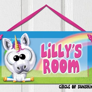 Personalized Door Sign, Unicorn, Rainbow, Teacher, Home Decor, Office ...