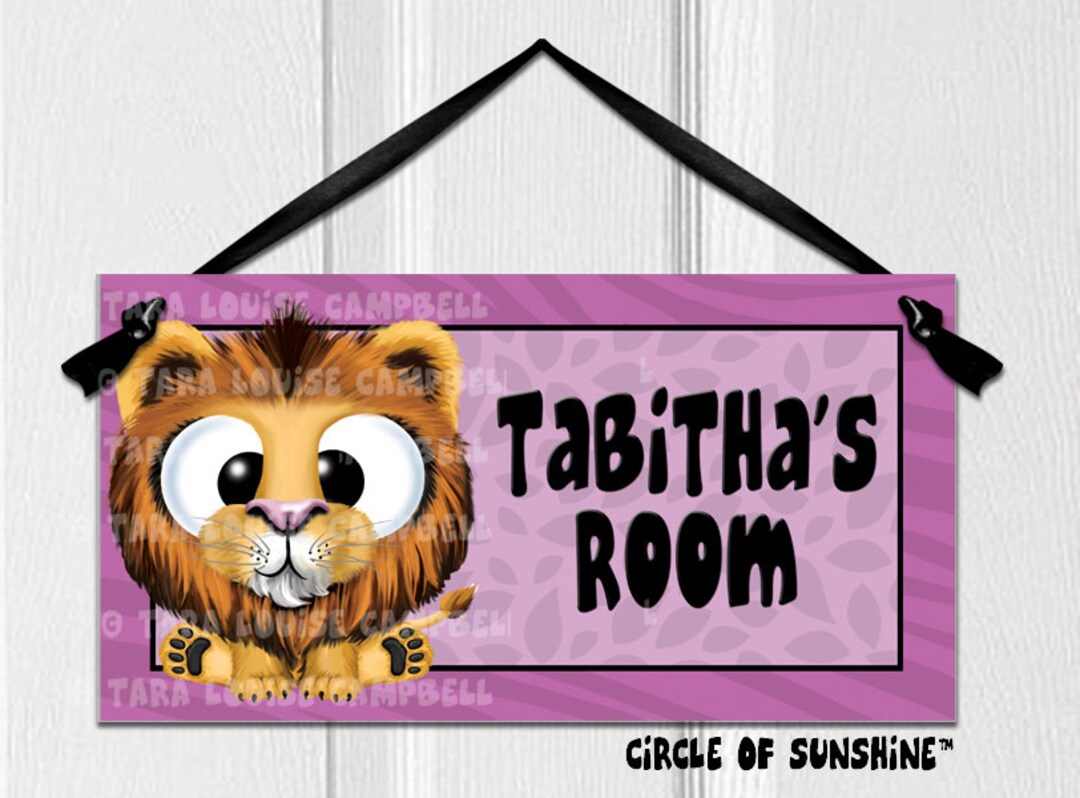 Lion Door Sign, Purple, Safari Jungle Animals, Home Decor, Office Decor ...
