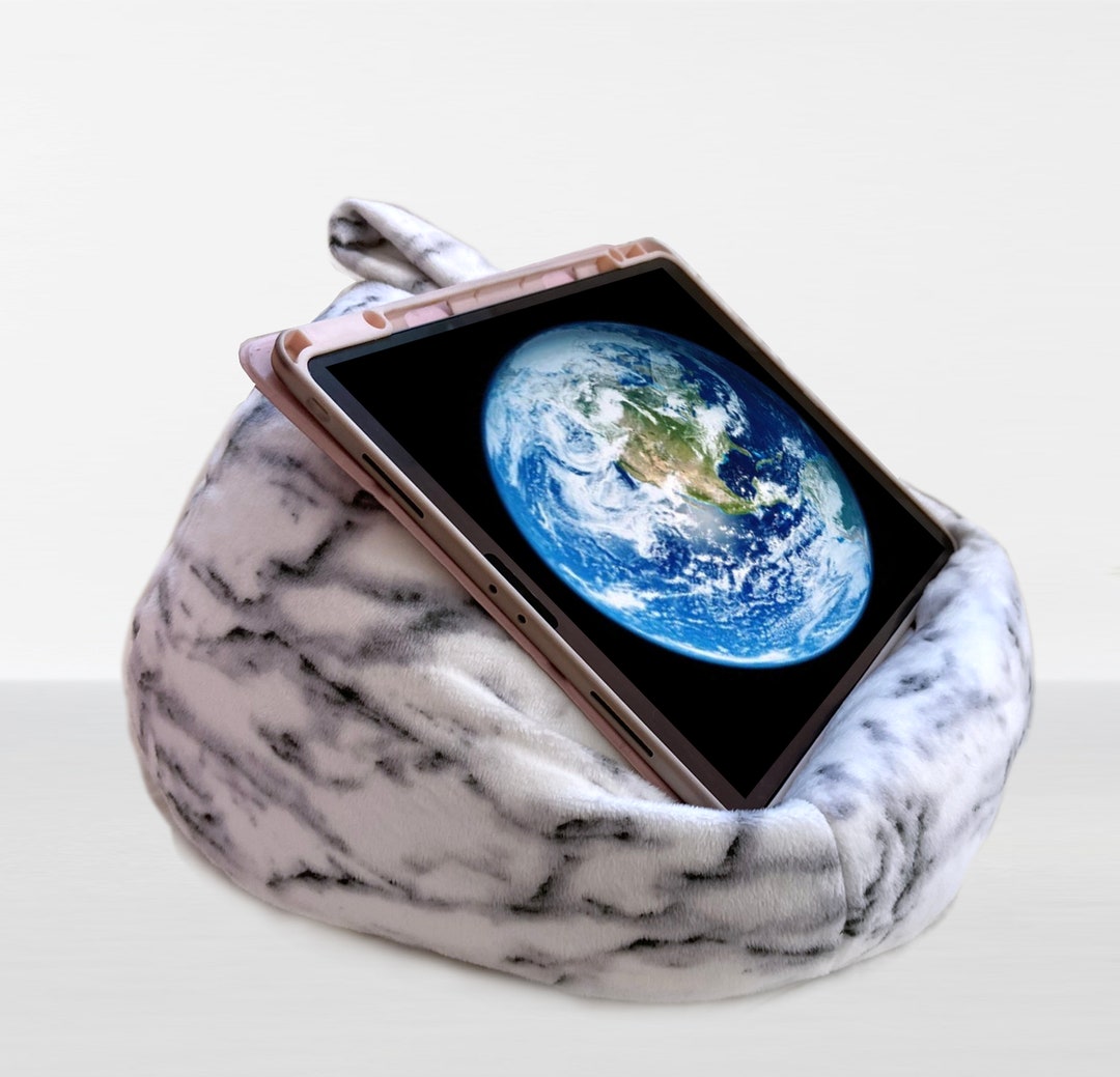 MARBLED WHITE iPad Pouf, Tablet Pouf, Book Pouf, Bean Bag Pillow for ...