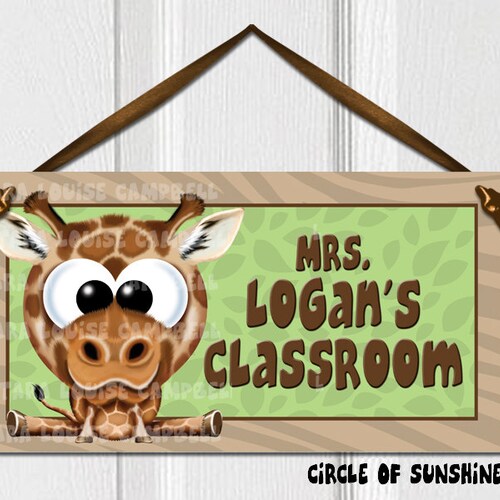 Personalized Jungle Safari Animals Classroom Door Sign - Etsy