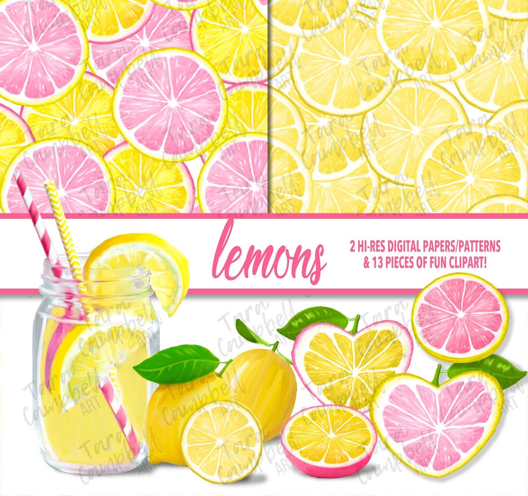 LEMON Paper | LEMONS Pattern Clipart | Digital Paper | Instant Download ...