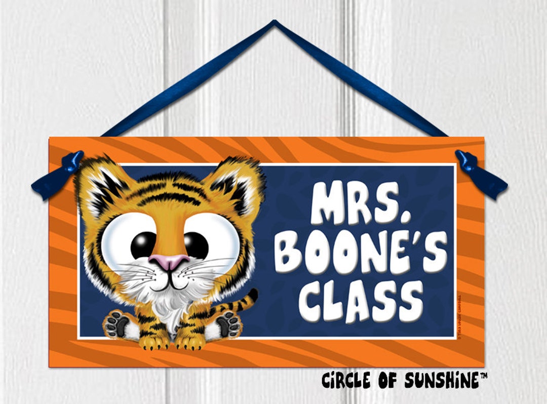Personalized Door Sign, Tiger, Teacher, Home Decor, Office Decor ...