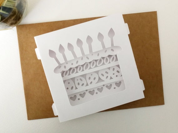 Happy Birthday Sweet Cake Papercut Card Template Perfect for | Etsy