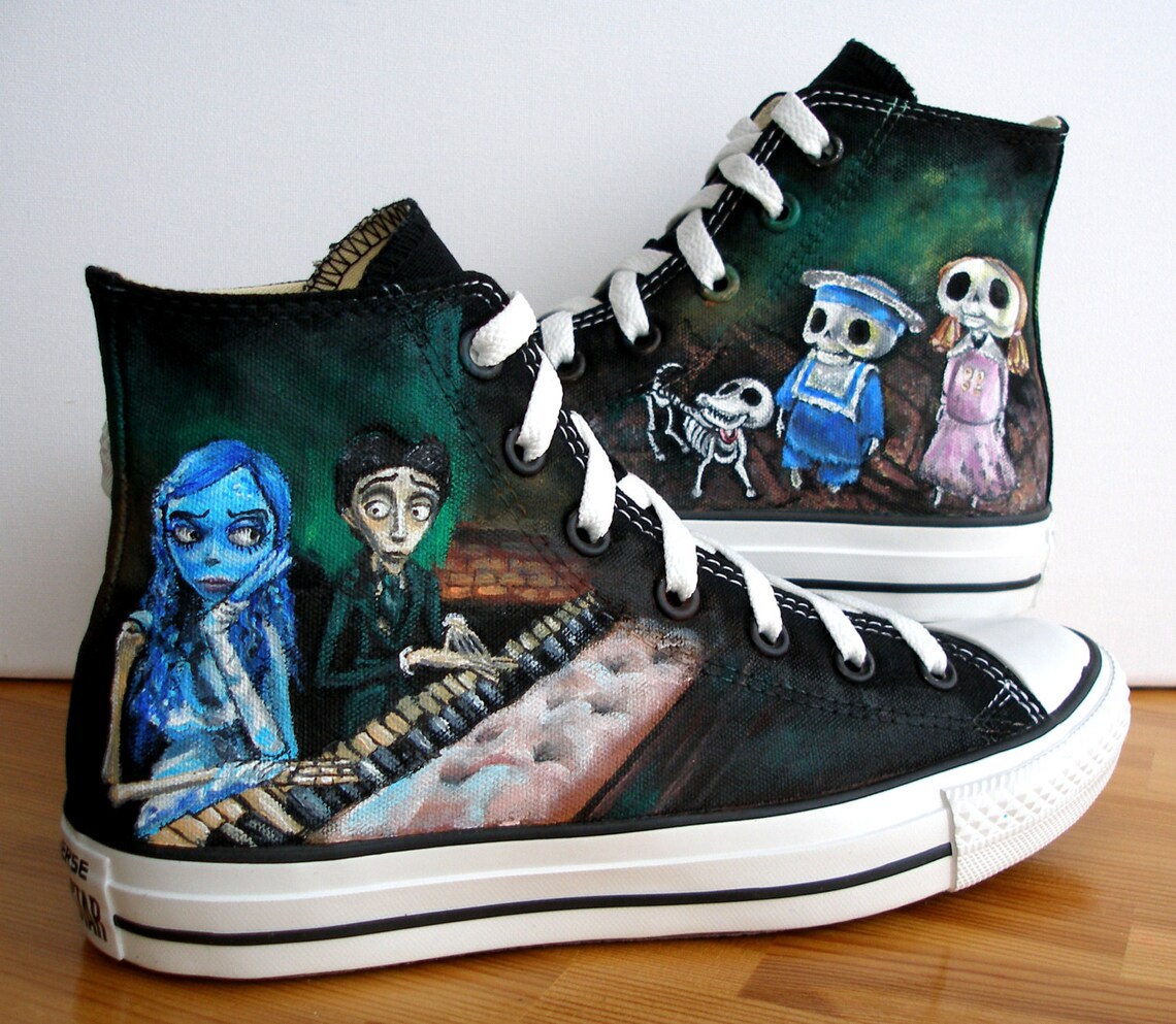 Custom Hand Painted Converse Shoes Corpse Bride - Etsy