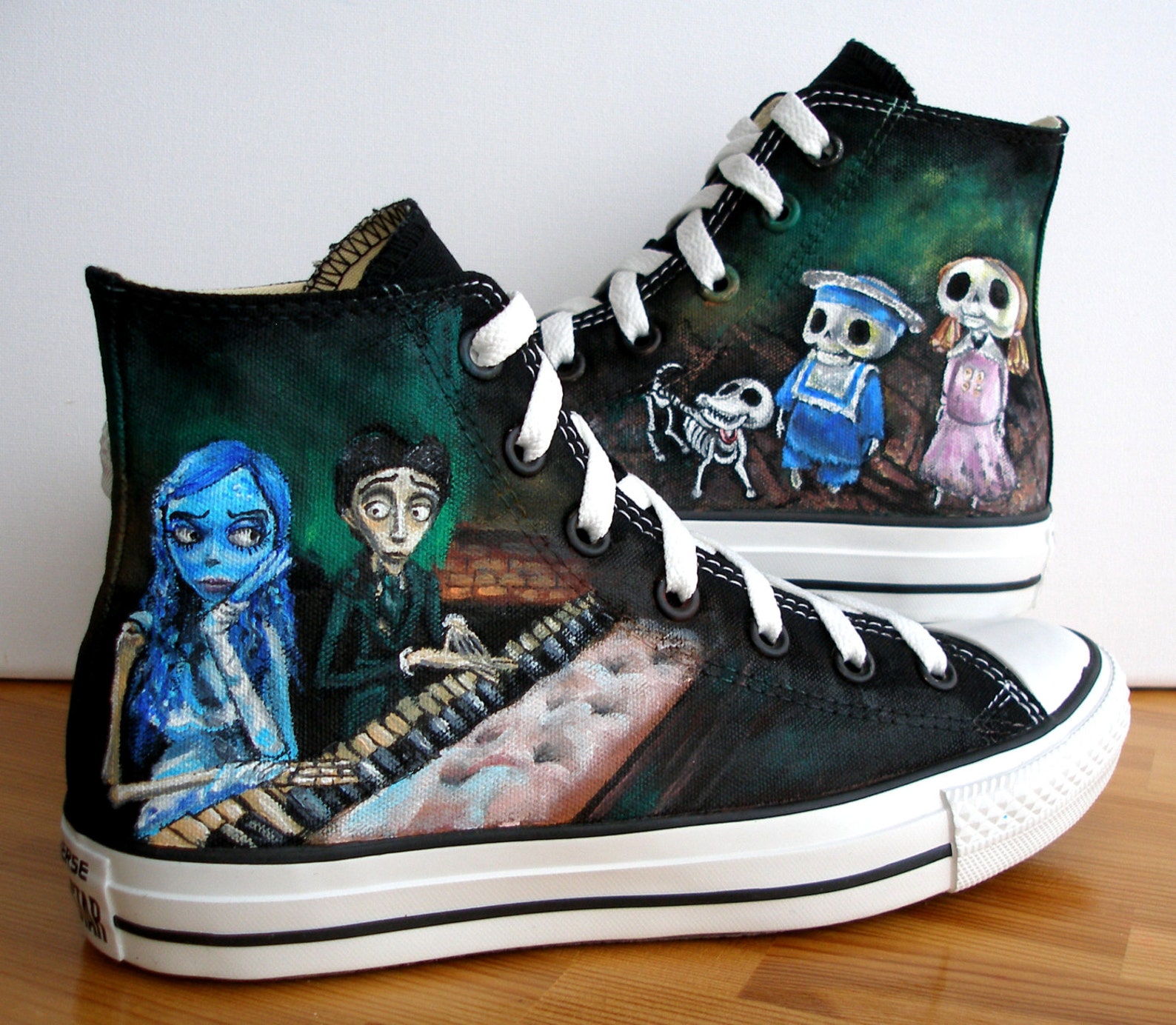 Custom Hand Painted Converse Shoes Corpse Bride - Etsy
