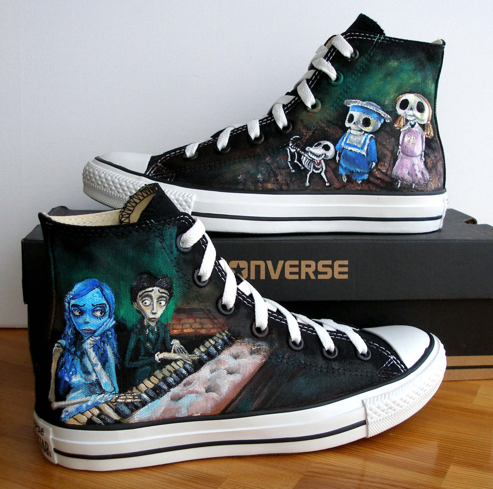 Custom Hand Painted Converse Shoes Corpse Bride - Etsy