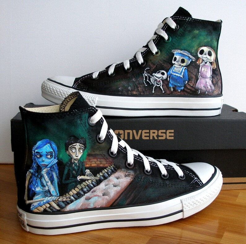 Custom Hand Painted Converse Shoes Corpse Bride Personalized - Etsy
