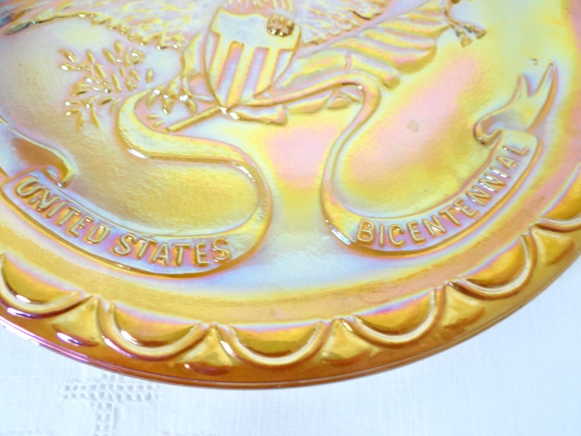 Vintage Indiana Glass Carnival Glass Bicentennial Plate - Etsy