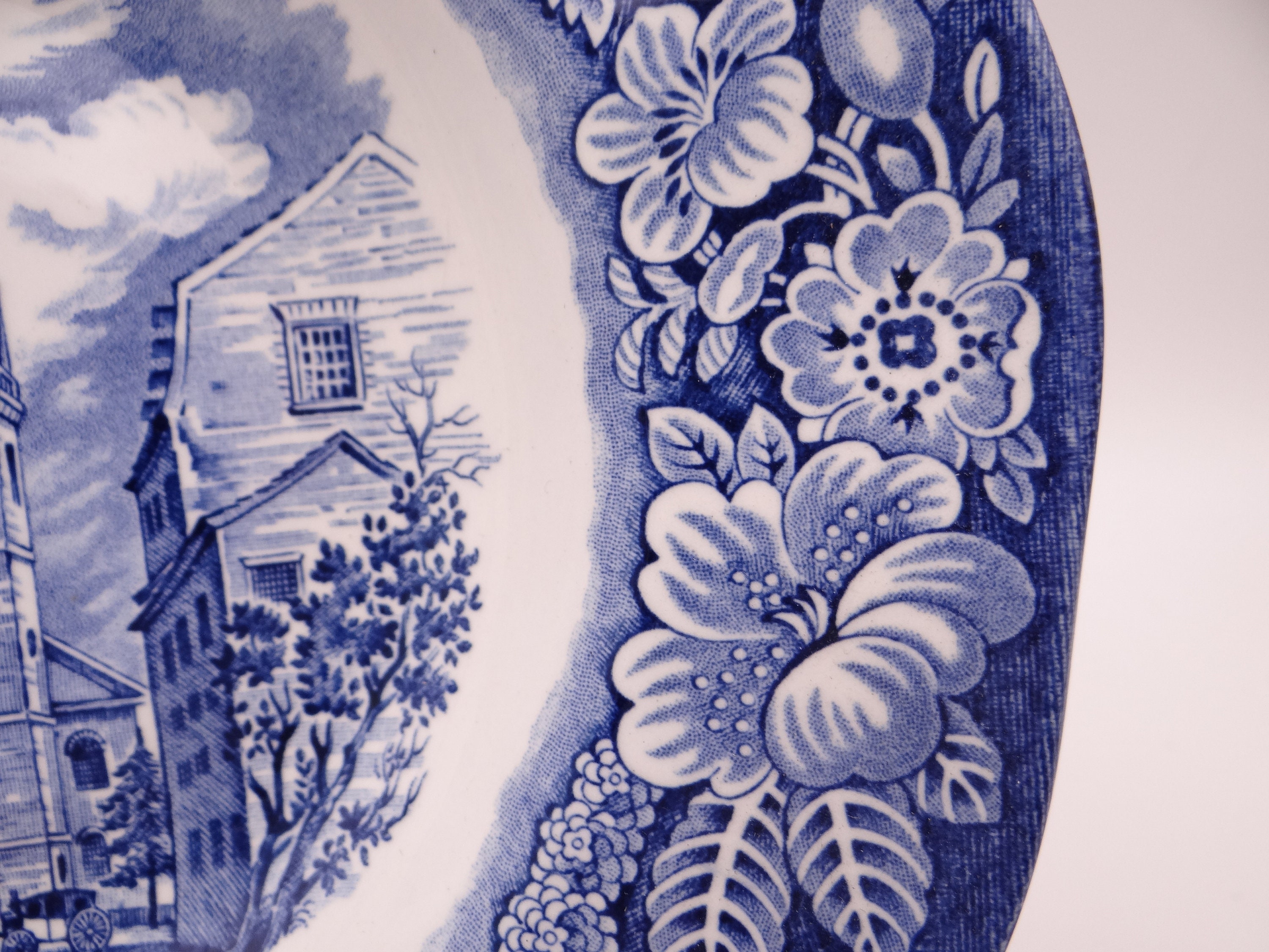 Vintage Liberty Blue Historic Colonial Scenes Blue and White | Etsy