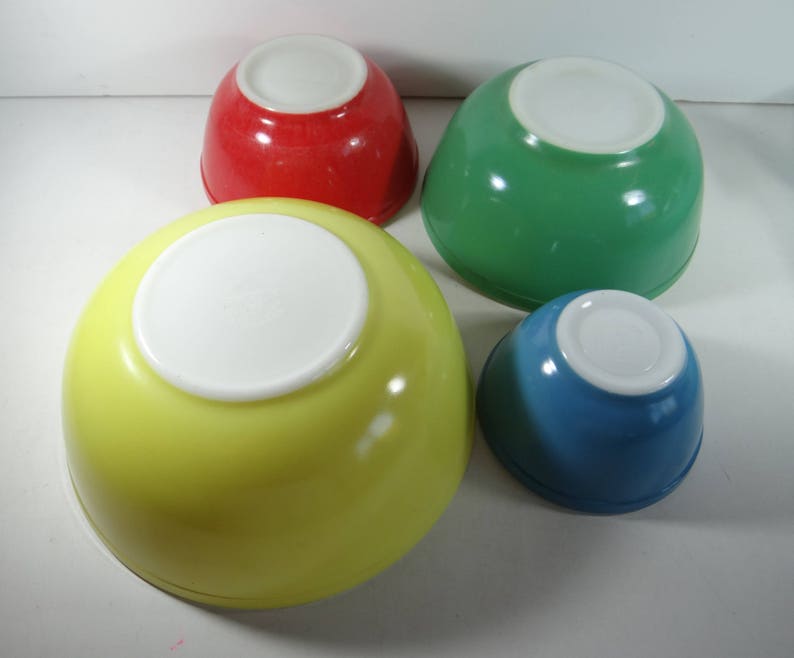 Vintage Pyrex Mixing Bowl Set Primary Colors Full Set 400 - Etsy