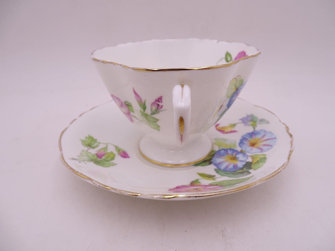 Vintage Hammersley & Co English Bone China Pansy Teacup and - Etsy