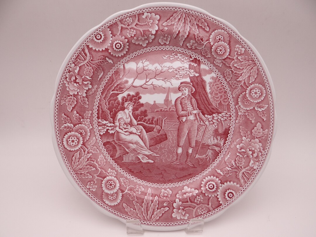 Vintage Spode Archive Collection Cranberry Dinner Plate "woodman" - Etsy