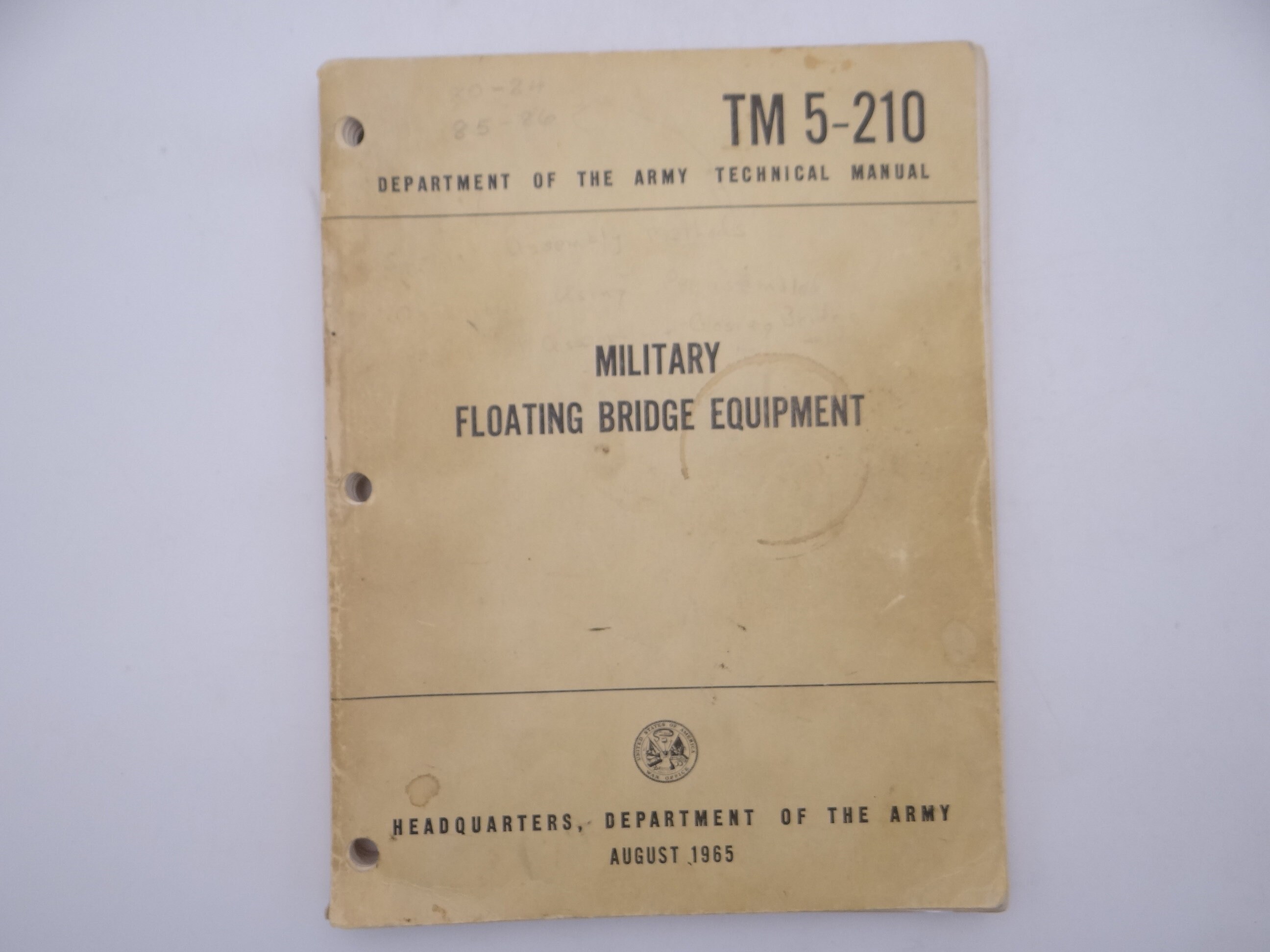 1965 Department of the Army Field Technical Manual TM 5-210 | Etsy