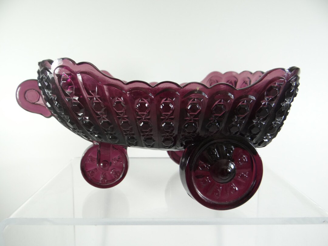 Vintage Mckee Amethyst Glass Carriage - Vintage Mckee Glassware - Mckee ...