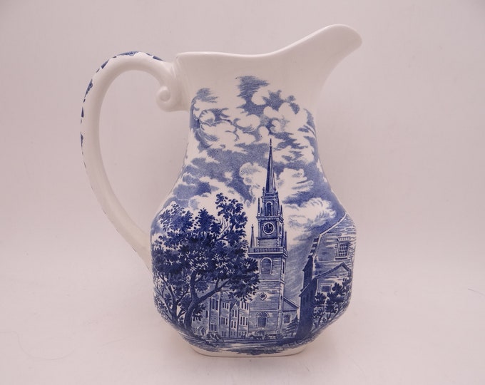 Vintage Liberty Blue Historic Colonial Scenes Blue and White 32oz ...