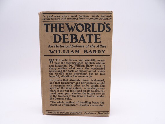 First Edition 1917 Hardcover Book the World's Debate | Etsy