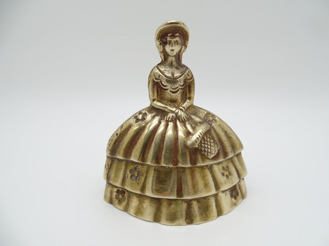 Antique Vintage Victorian Lady Solid Brass Dinner Maid Servant Tea Bell ...