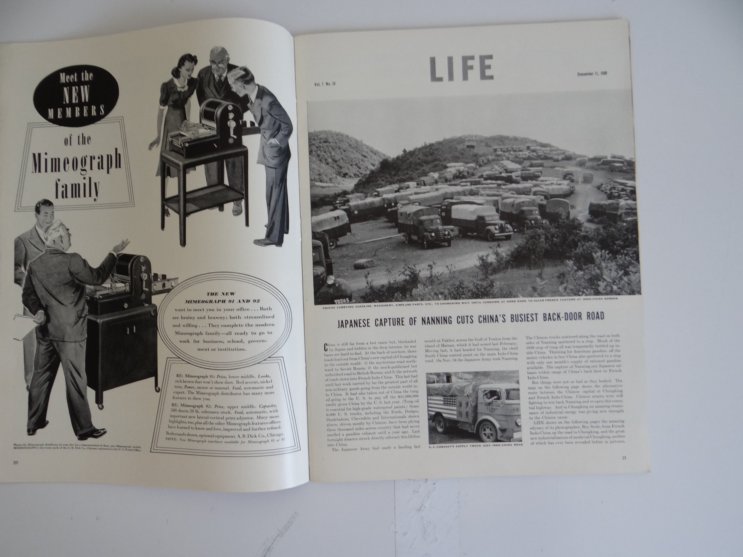 Vintage 1939 Life Magazine WWII Wartime Issue December 11 | Etsy