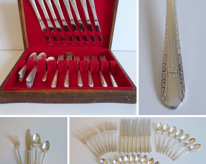 Wm Rogers 1939 Regent Silverplate 33 Piece Silverplate Service for 8 ...