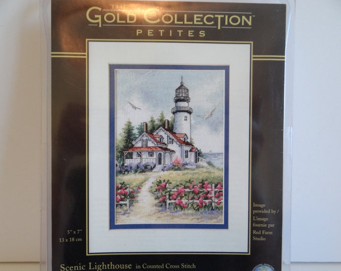 Unopened Dimensions Gold Collection scenic Lighthouse Counted Cross ...