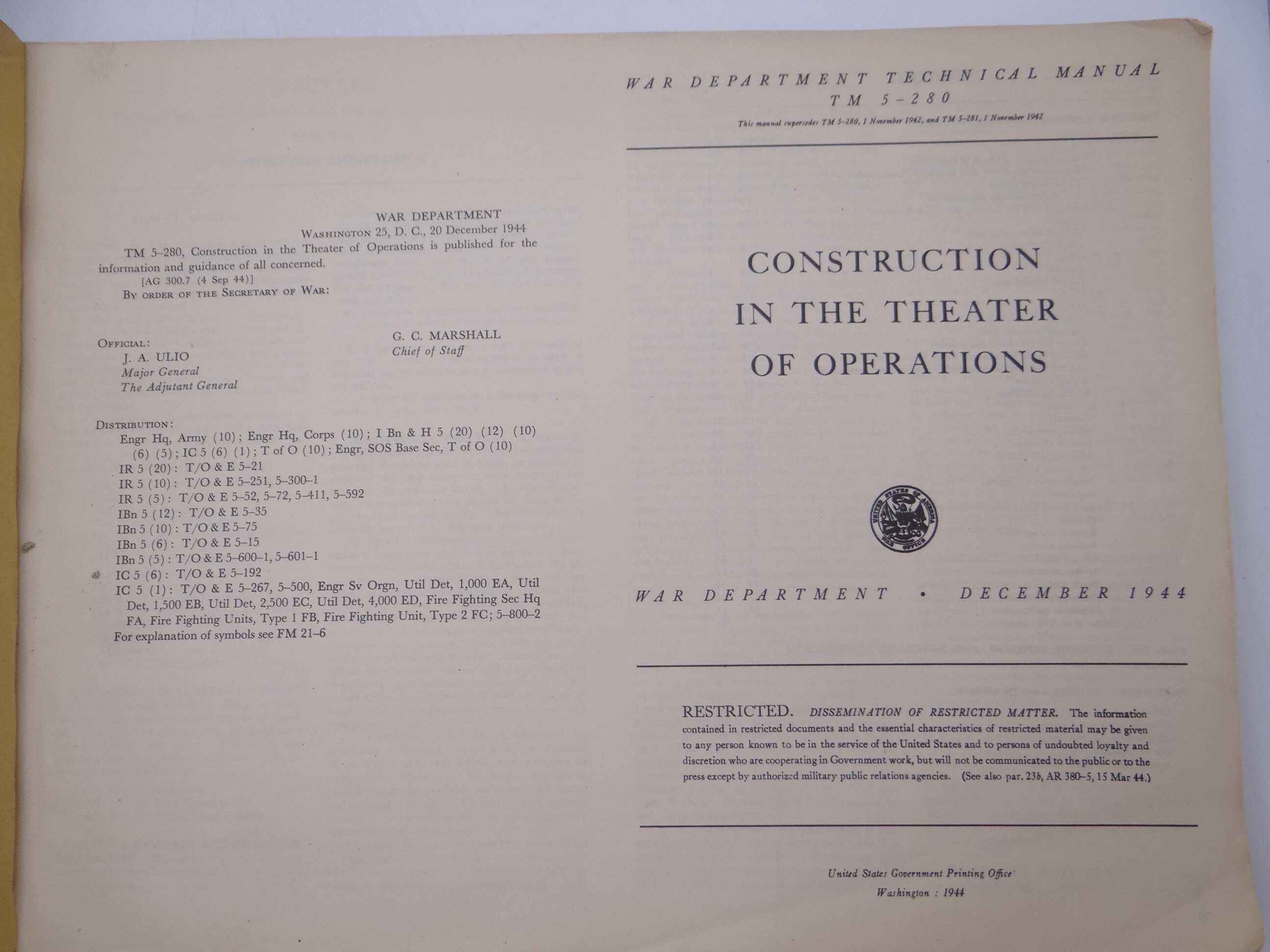 1944 WWII Wartime War Department Field Technical Manual TM - Etsy