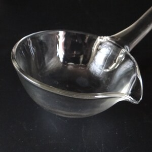Vintage Hand Blown Clear Glass Punch Bowl Ladle a 11.5 Long Handblown ...