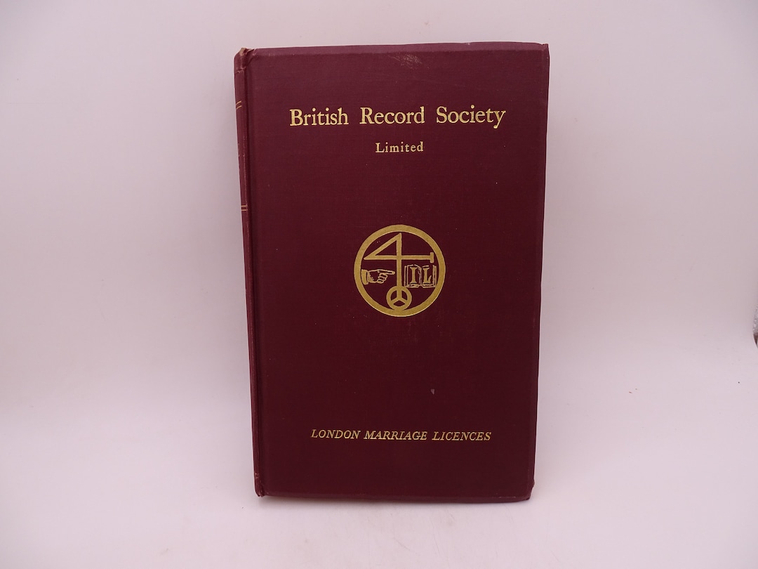 Vintage "british Record Society London Marriage Licenses 1597 to 1700 ...