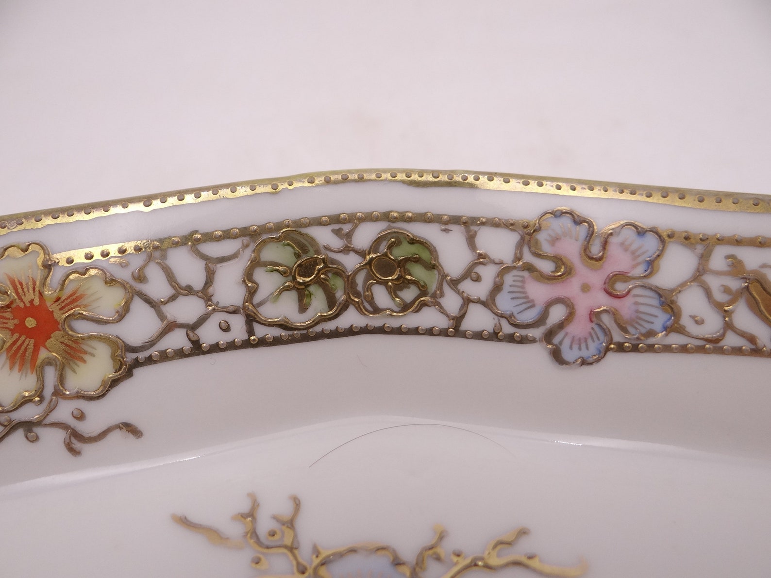 1900s Antique Vintage Hand Painted Nippon Beaded Moriage Oval - Etsy