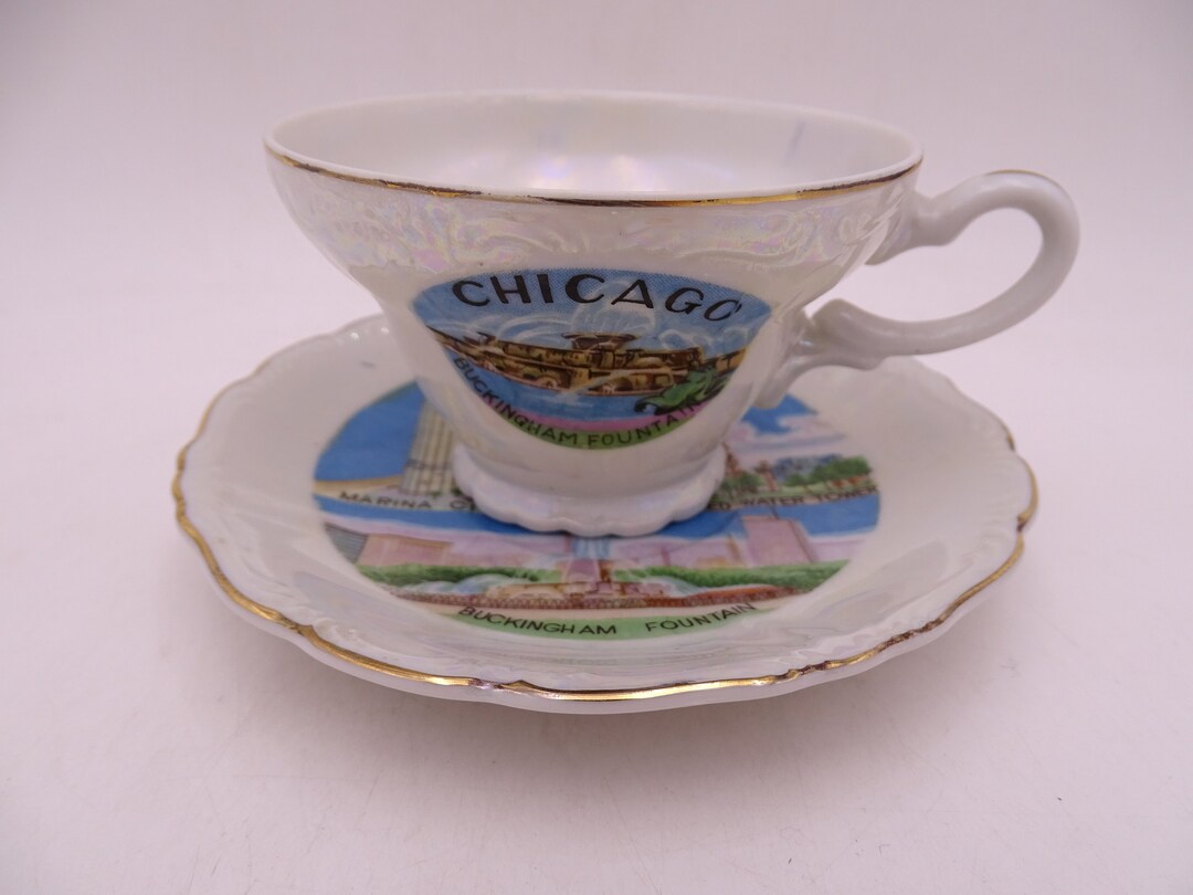 1950s Vintage Chicago Souvenir Teacup and Saucer Set - Etsy