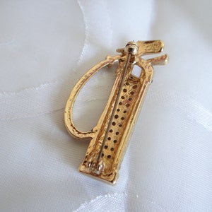 Vintage Rhinestone Golf Bag Brooch Pin on a Gold Tone Setting a Lovely ...